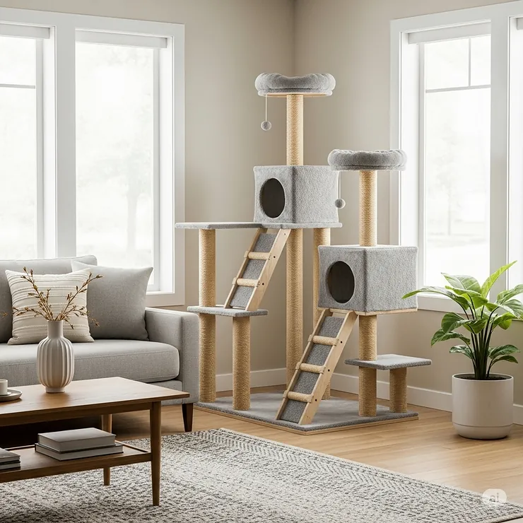 7 Best Cat Tree with Stairs Options for Senior & Obese Cats in 2025 ...